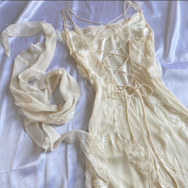 Sexy Sheath Straps Chiffon champagne Long Prom Dresses P1765 – PreppyDress