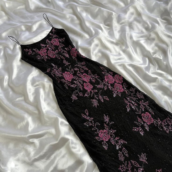 Vintage A line Straps Black Lace Prom Dresses 22th Birthday Outfit P19 ...
