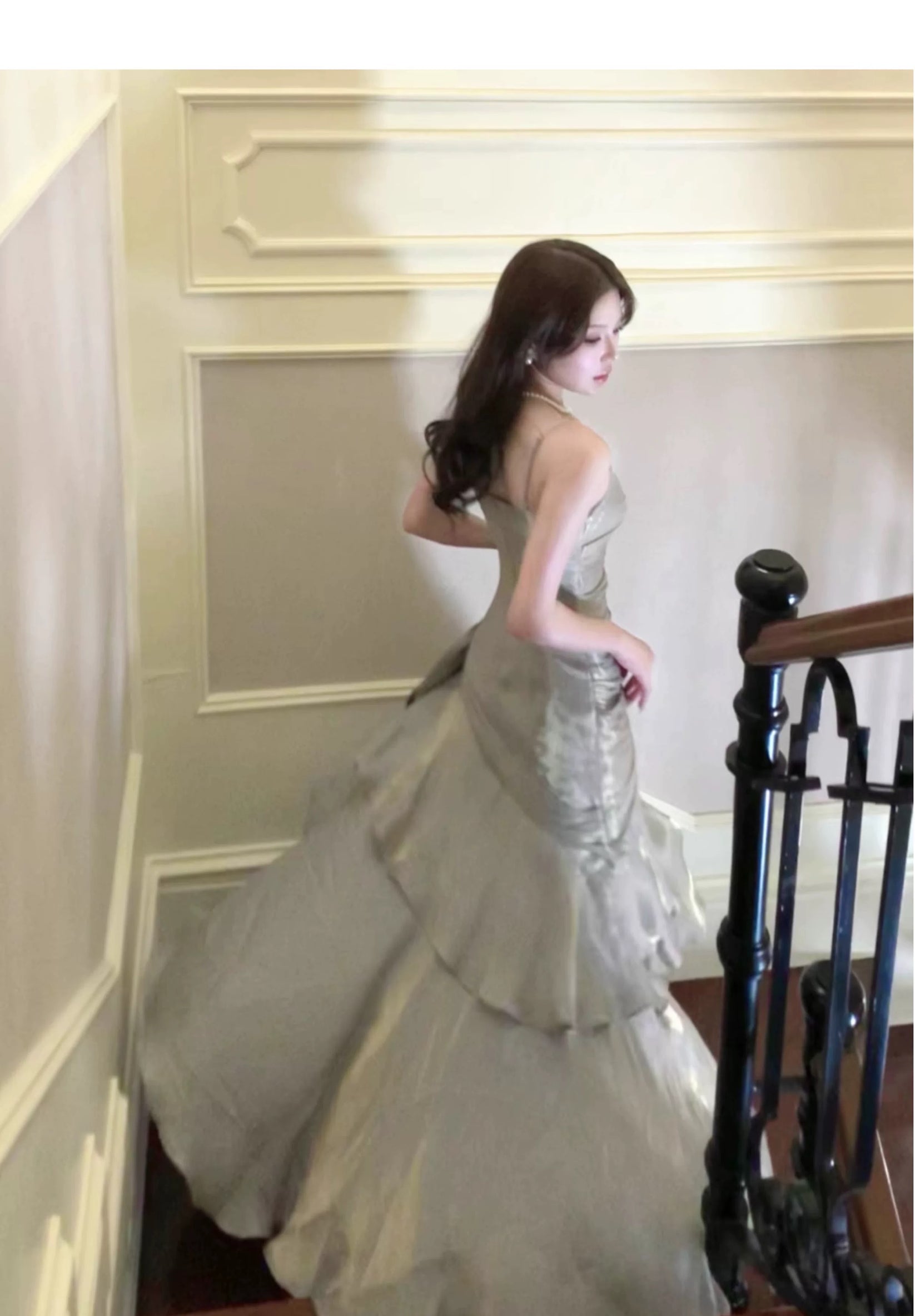 Modest Mermaid Spaghetti Straps Long Prom Dresses Birthday Party Dress ...