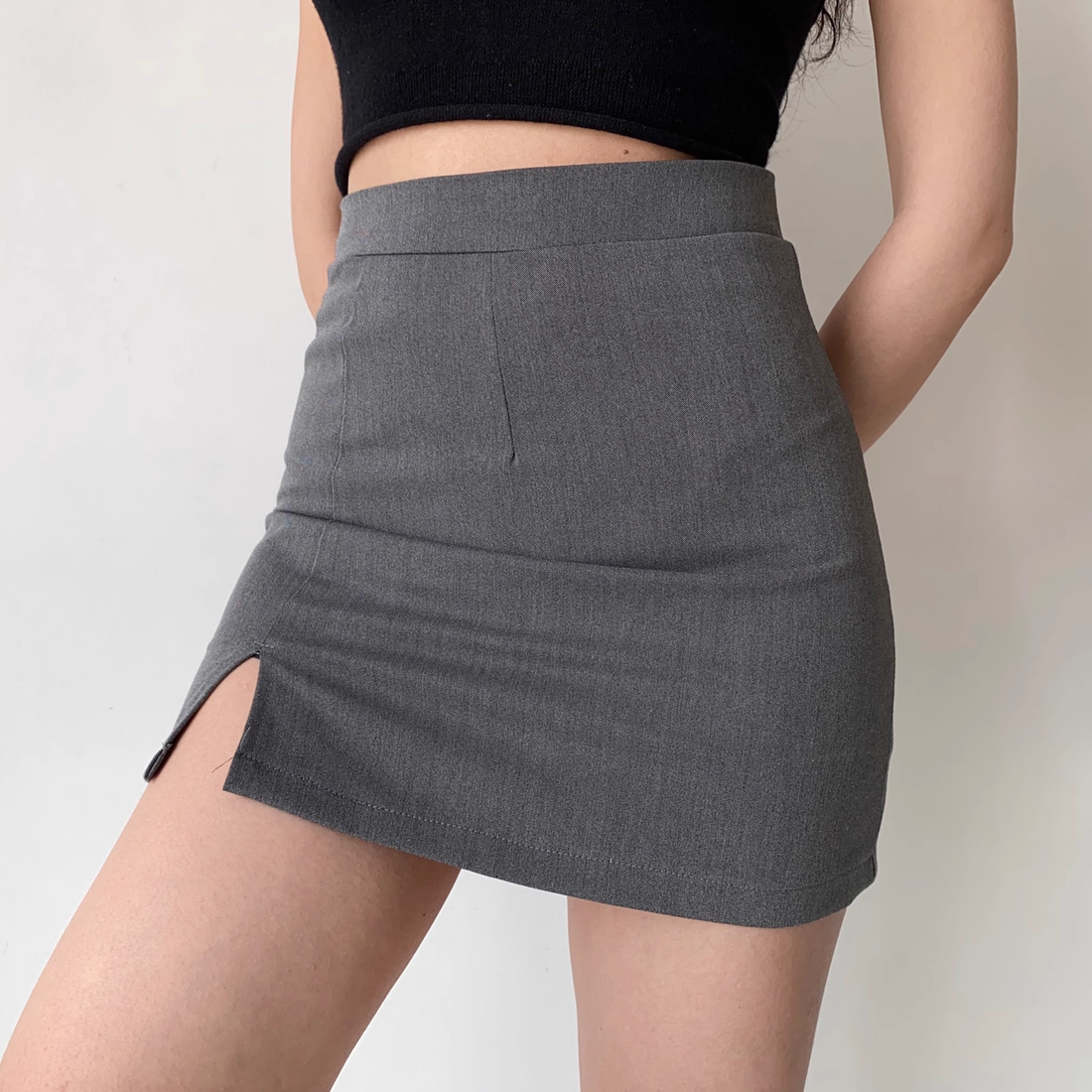 Sexy high-waisted slit hip-covering skirt for women, anti-exposure A-l ...