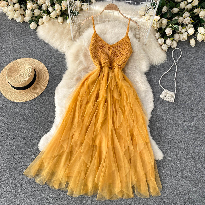 A line spaghetti straps dress women's dress P092 – PreppyDress