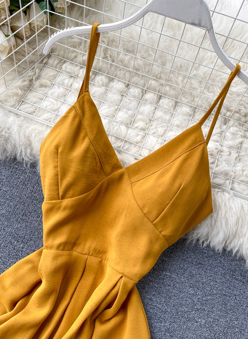 Stylish v neck backless dress summer dress 045 – PreppyDress