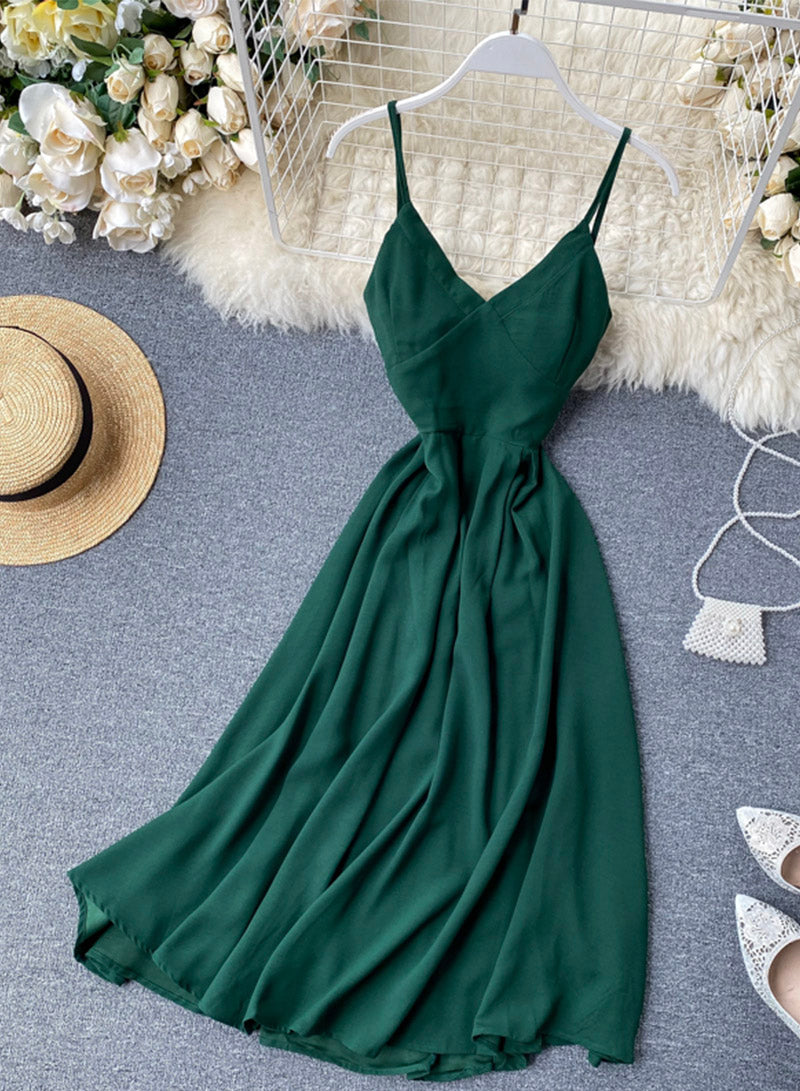 Stylish v neck backless dress summer dress 045 – PreppyDress